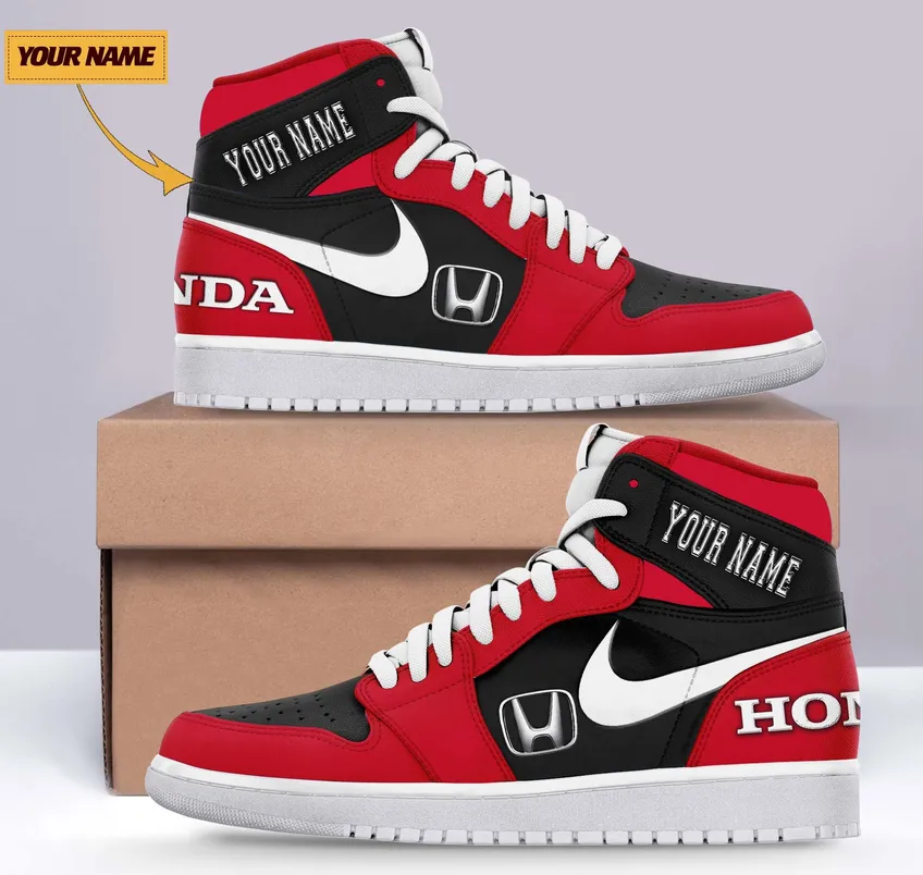 Honda Air Jordan 1 High Sneakers, Nike Sneaker For Honda Lovers ...