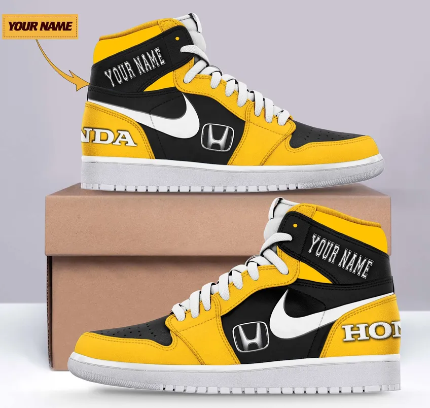 Honda Air Jordan 1 High Sneakers, Nike Sneaker For Honda Lovers ...