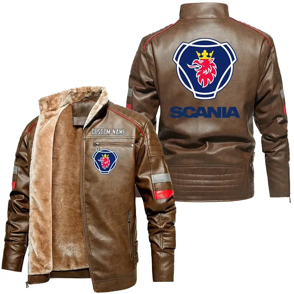 Scania Warm Leather Jacket CAR2101152162, CAR All Over Print Warm ...